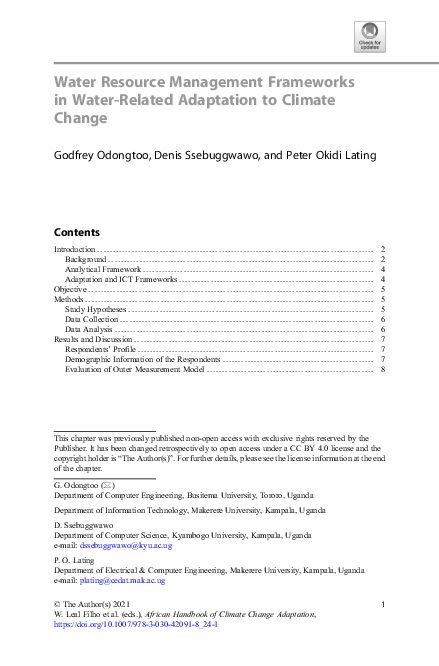 (PDF) Water Resource Management Frameworks in Water-Related Adaptation ...