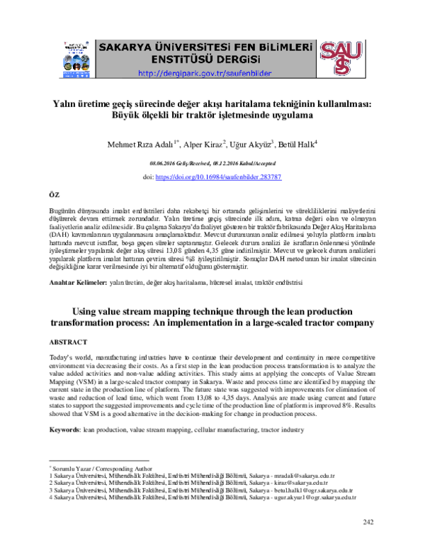 (PDF) Using value stream mapping technique through the lean production transformation process ...