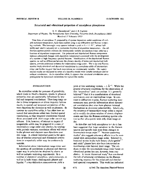 (PDF) Structural and vibrational properties of amorphous GeO2 from ...