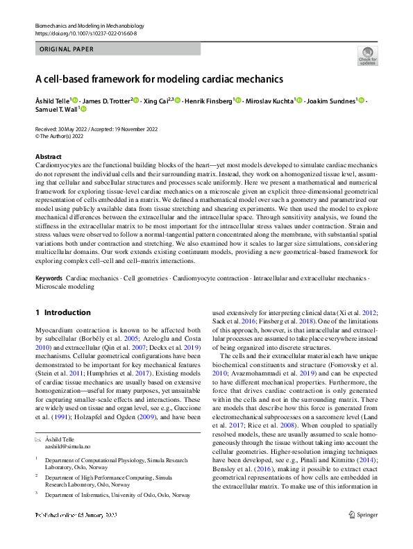 (PDF) A cell-based framework for modeling cardiac mechanics
