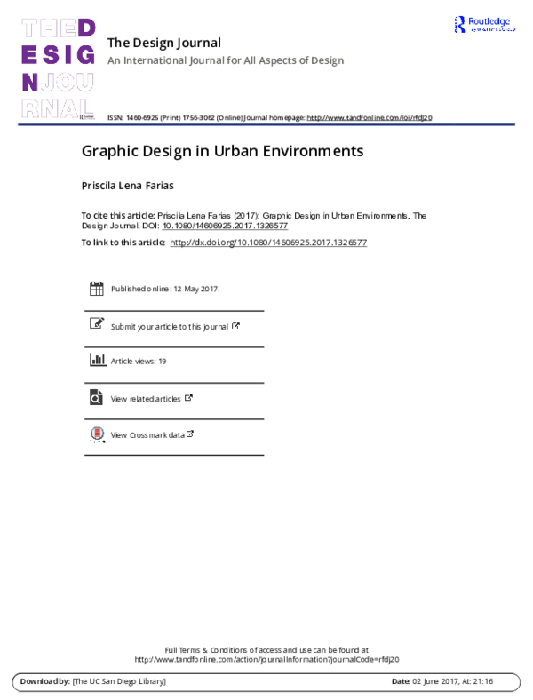 (PDF) Graphic Design in Urban Environments