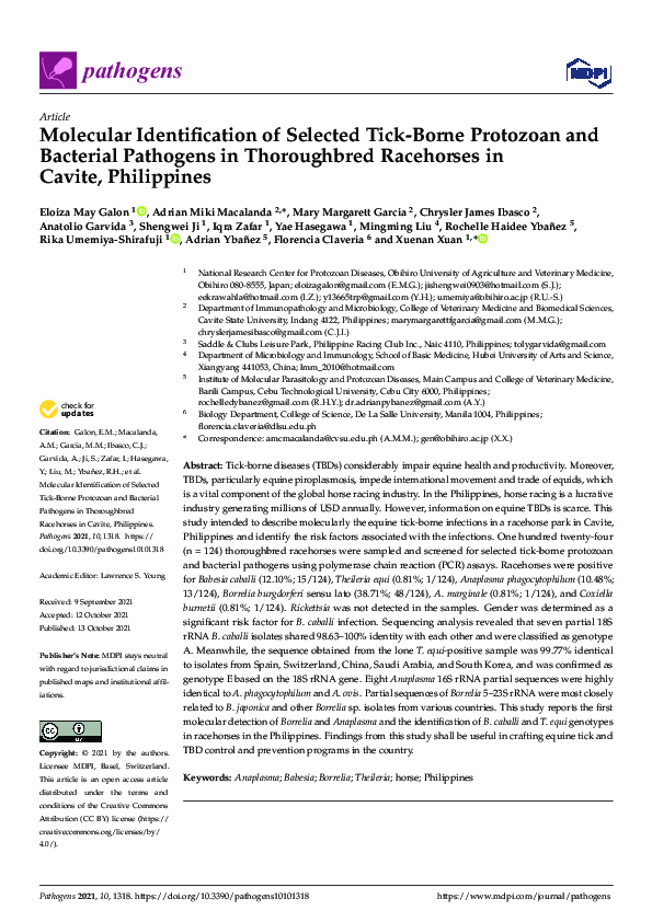(PDF) Molecular Identification of Selected Tick-Borne Protozoan and ...