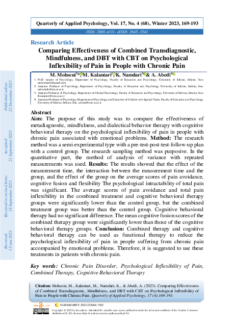 (PDF) Comparing Effectiveness of Combined Transdiagnostic, Mindfulness ... (PDF) Comparing Effectiveness of Combined Transdiagnostic, Mindfulness ...