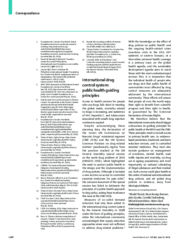 (PDF) International drug control system: public health guiding principles