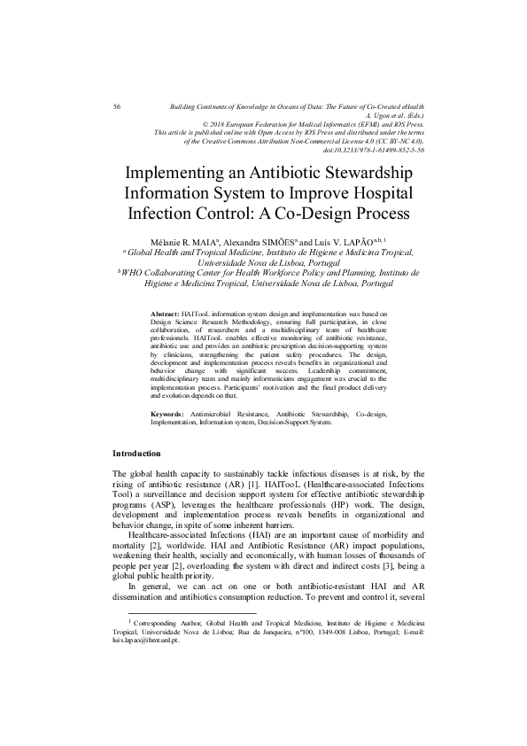 (PDF) Implementing an Antibiotic Stewardship Information System to Improve Hospital Infection ...