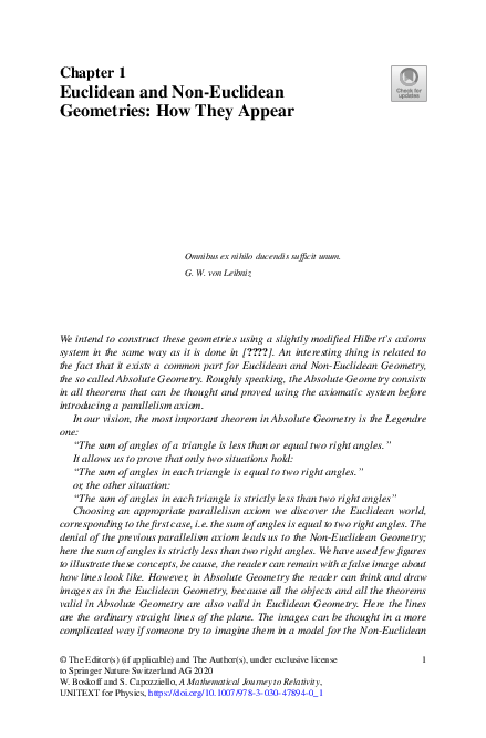 (PDF) Euclidean and Non-Euclidean Geometries: How They Appear