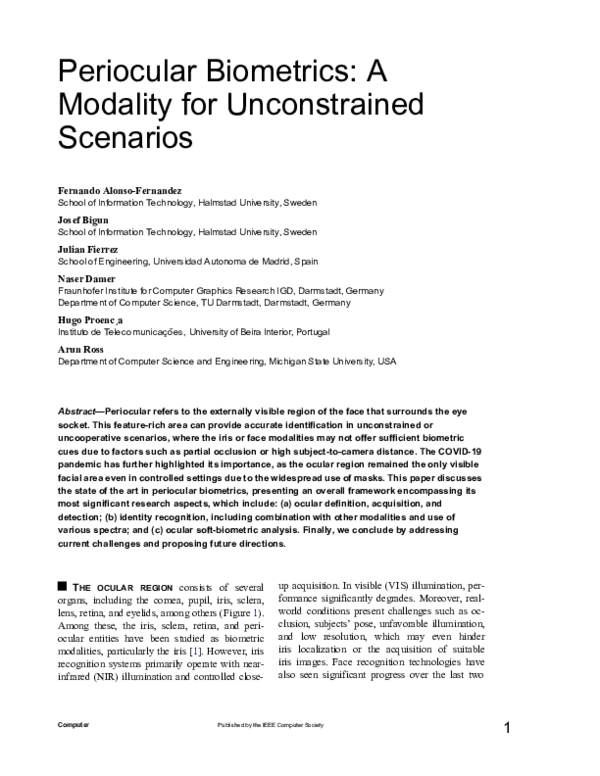 (PDF) Periocular Biometrics: A Modality for Unconstrained Scenarios