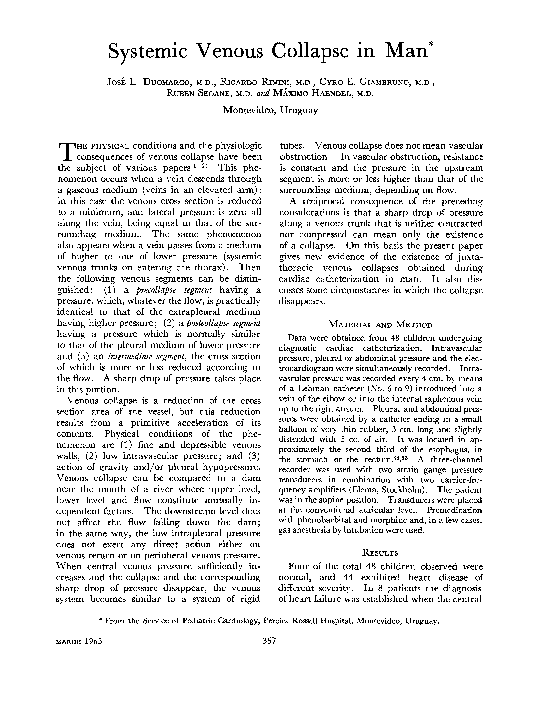 (PDF) Systemic venous collapse in man