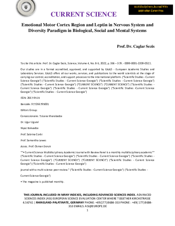 (PDF) Emotional Motor Cortex Region and Leptin in Nervous System and ...