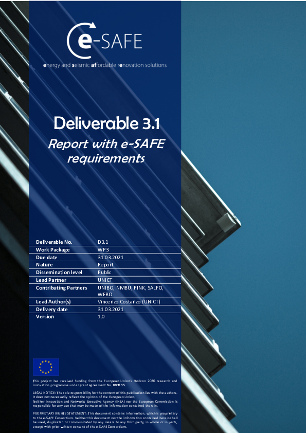 (PDF) Deliverable D3.1 - Report with e-SAFE requirements