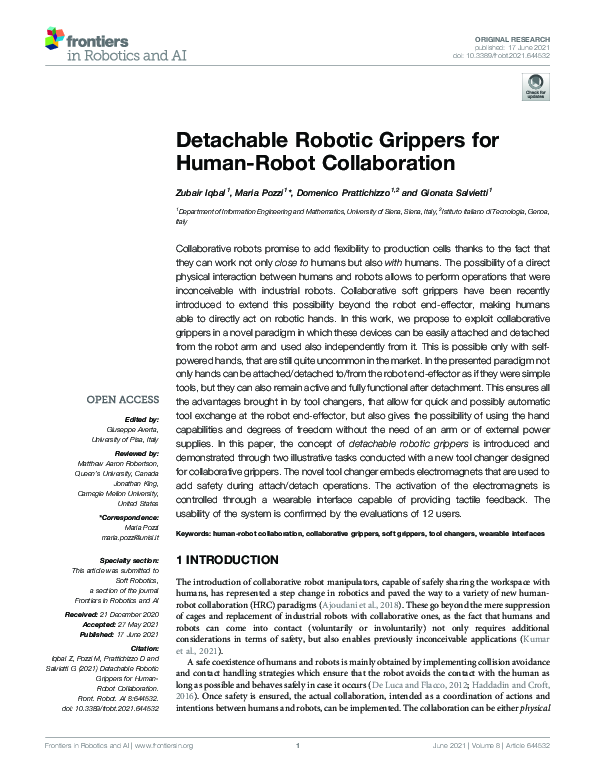 (PDF) Detachable Robotic Grippers for Human-Robot Collaboration
