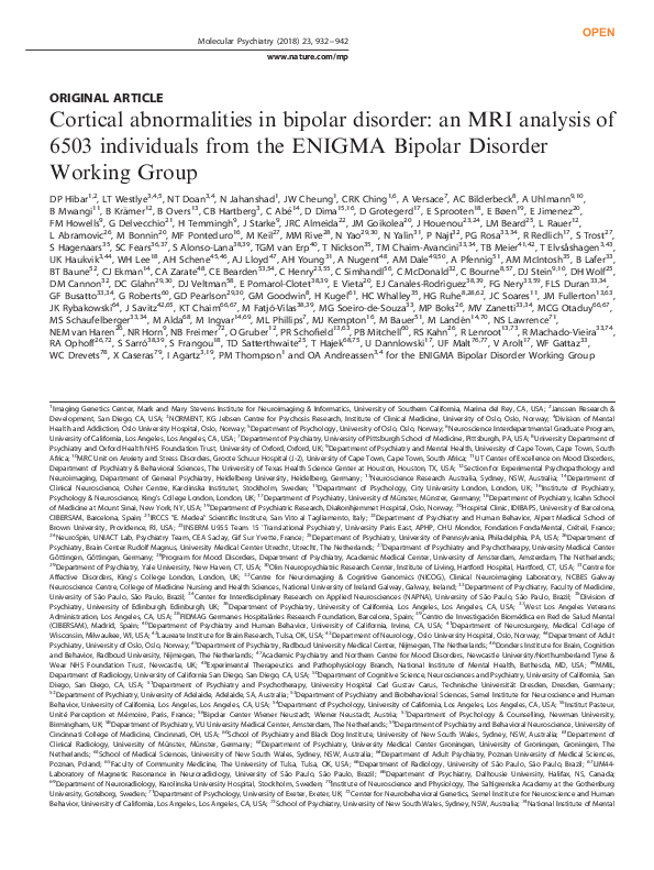 (PDF) Cortical abnormalities in bipolar disorder: an MRI analysis of ...