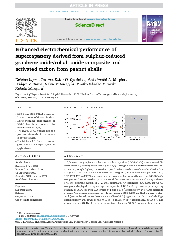 (PDF) Enhanced electrochemical performance of supercapattery derived ...