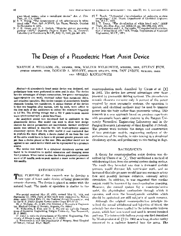 (PDF) The Design of a Piezoelectric Heart Assist Device