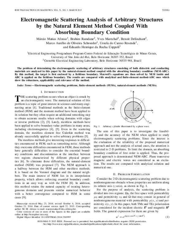 (PDF) Electromagnetic Scattering Analysis of Arbitrary Structures by NEM-ABC