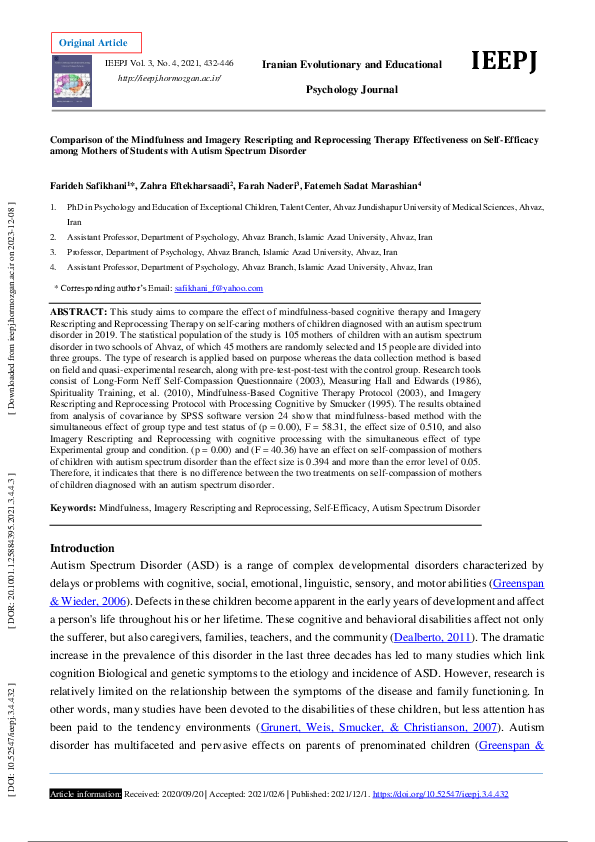 (PDF) Comparison of the Mindfulness and Imagery Rescripting and ...