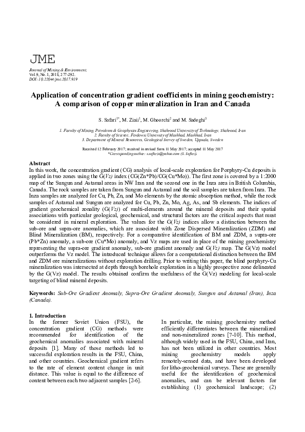 (PDF) Application of concentration gradient coefficients in mining ...