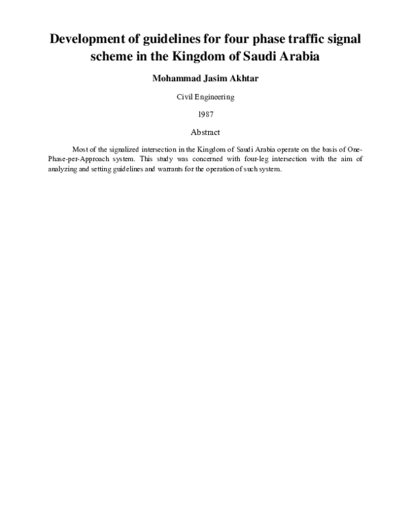 (PDF) Development of guidelines for four phase traffic signal scheme in ...