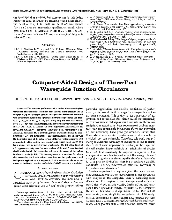 Pdf Computer Aided Design Of Three Port Waveguide Junction Circulators