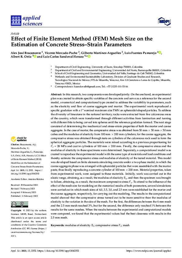 (PDF) Effect of Finite Element Method (FEM) Mesh Size on the Estimation ...