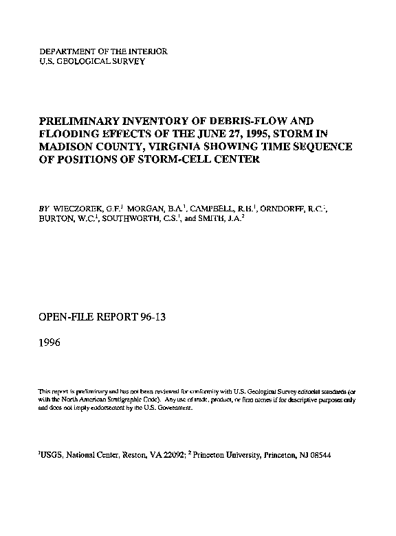 (PDF) Preliminary inventory of debris-flow and flooding effects of the ...