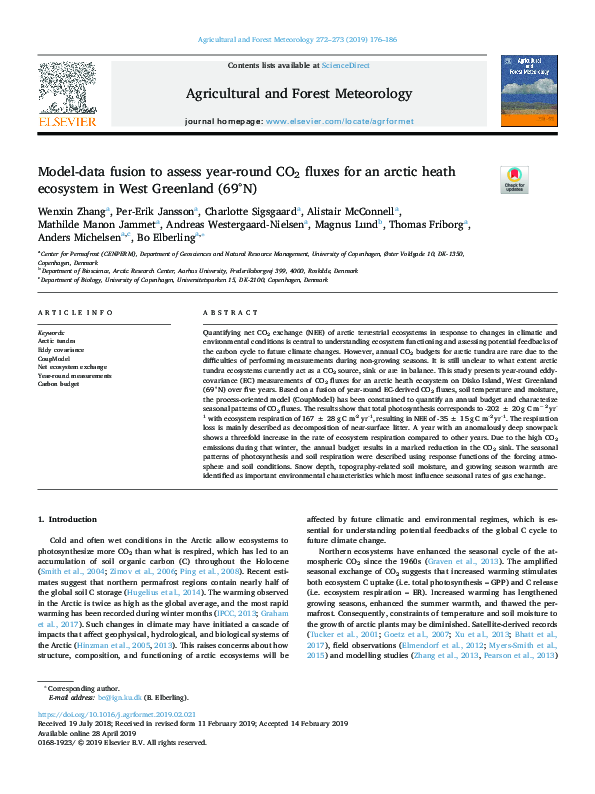 (PDF) Model-data fusion to assess year-round CO2 fluxes for an arctic ...