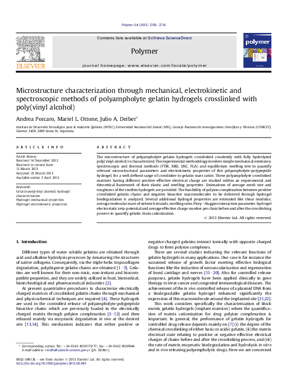 (PDF) Microstructure characterization through mechanical, electrokinetic and spectroscopic ...