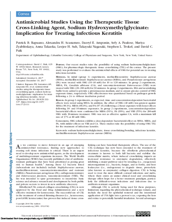 (PDF) Antimicrobial Studies Using the Therapeutic Tissue Cross-Linking Agent, Sodium ...