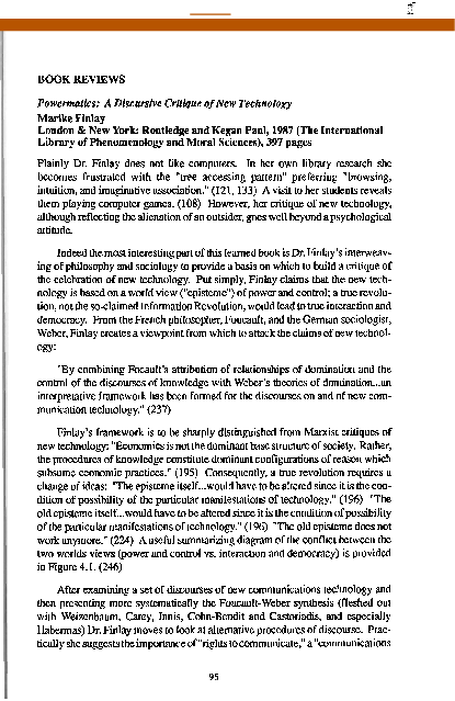 (PDF) Powermatics: A Discursive Critique of New Technology