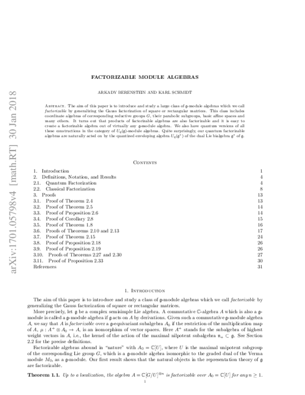 (PDF) Factorizable Module Algebras