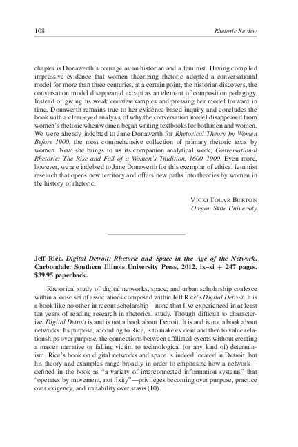 (PDF) Jeff Rice.Digital Detroit: Rhetoric and Space in the Age of the ...