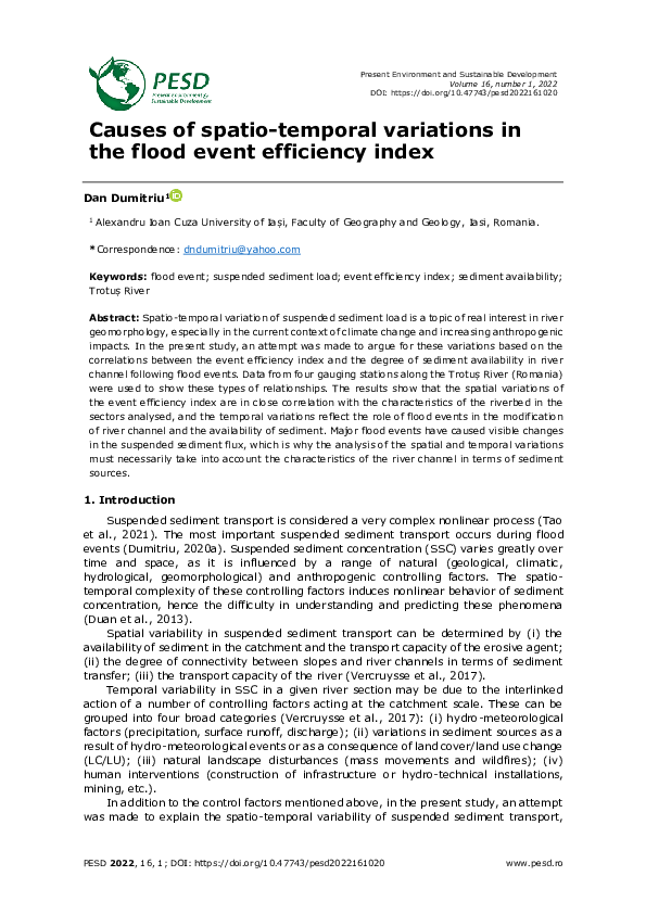 (PDF) Causes of spatio-temporal variations in the flood event ...