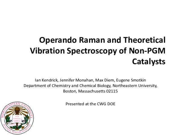 (PDF) Operando Raman and Theoretical Vibration Spectroscopy of Non-PGM ...