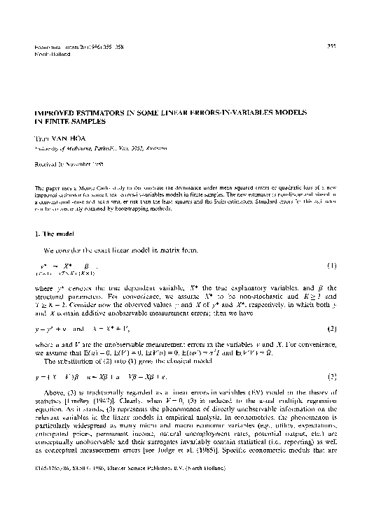 (PDF) Improved estimators in some linear errors-in-variables models in ...