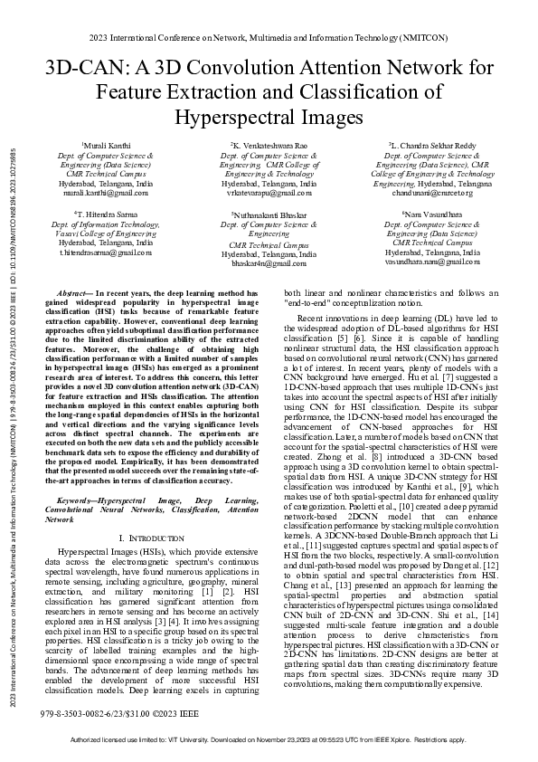 Pdf 3d Can A 3d Convolution Attention Network For Feature Extraction