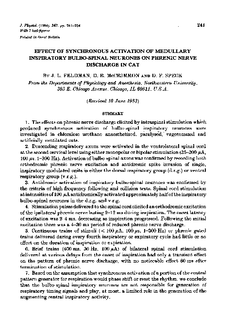 (PDF) Effect of synchronous activation of medullary inspiratory bulbo ...