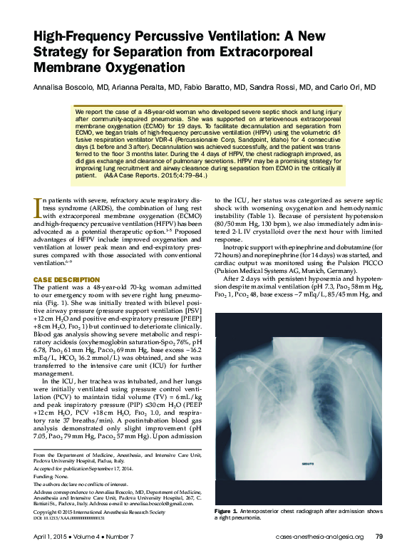 (PDF) High-Frequency Percussive Ventilation