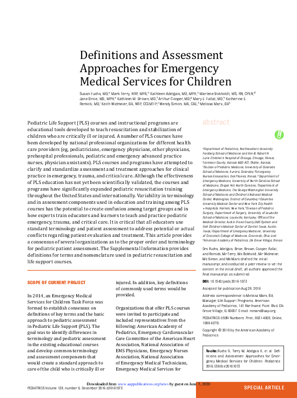 (PDF) Definitions and Assessment Approaches for Emergency Medical ...