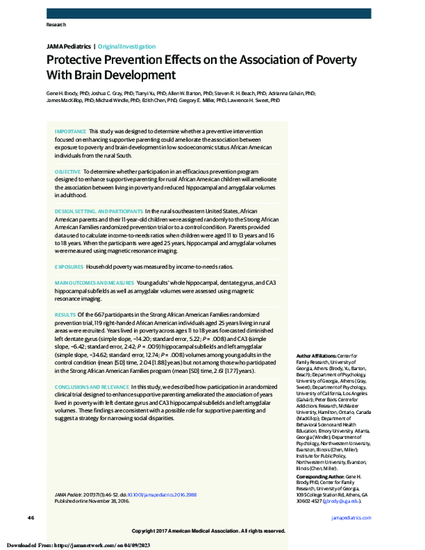 (PDF) Protective Prevention Effects on the Association of Poverty With ...