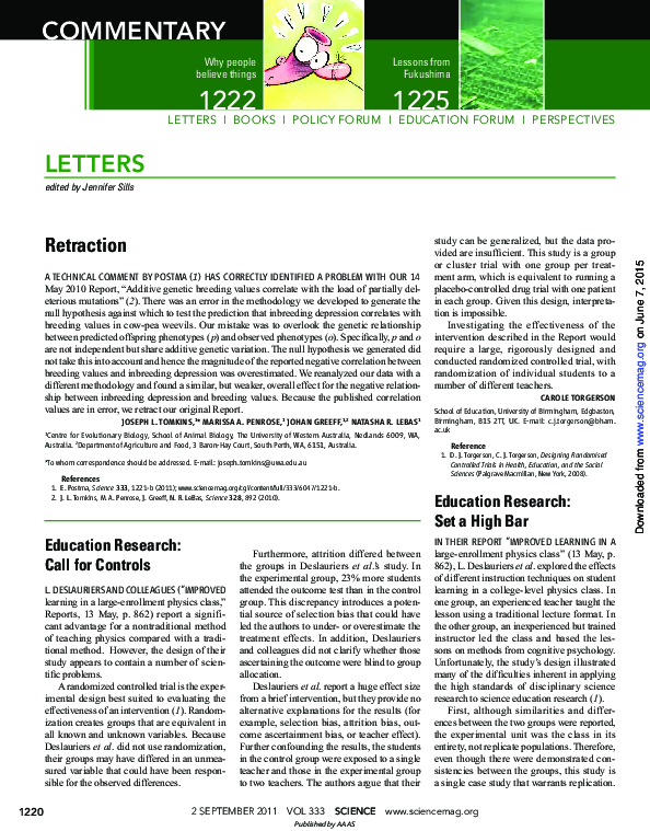 (PDF) Education Research: Set a High Bar | Timothy Henkel - Academia.edu