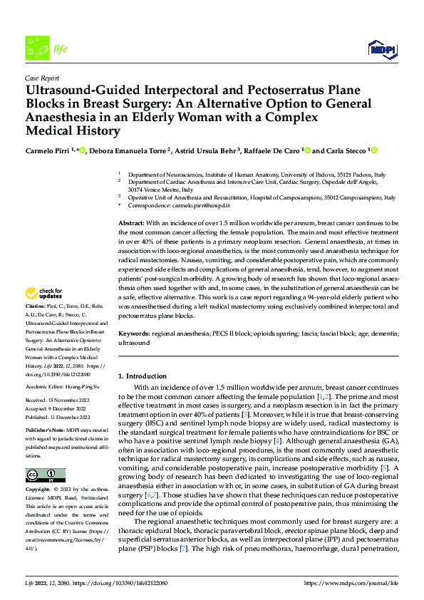 (PDF) Ultrasound-Guided Interpectoral and Pectoserratus Plane Blocks in ...