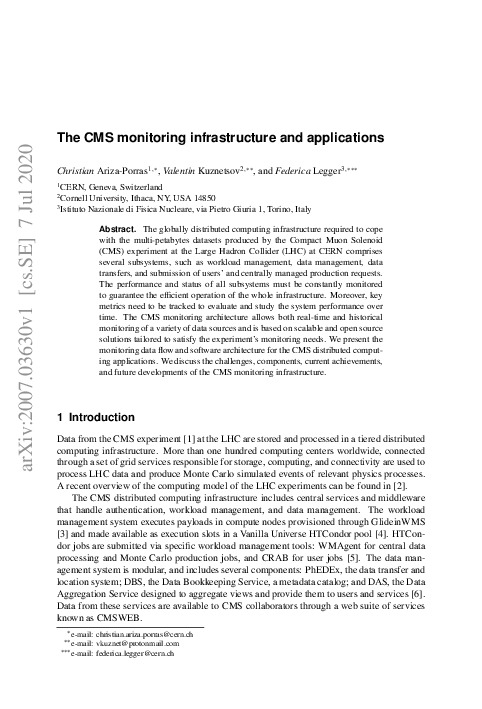 (PDF) The CMS monitoring infrastructure and applications