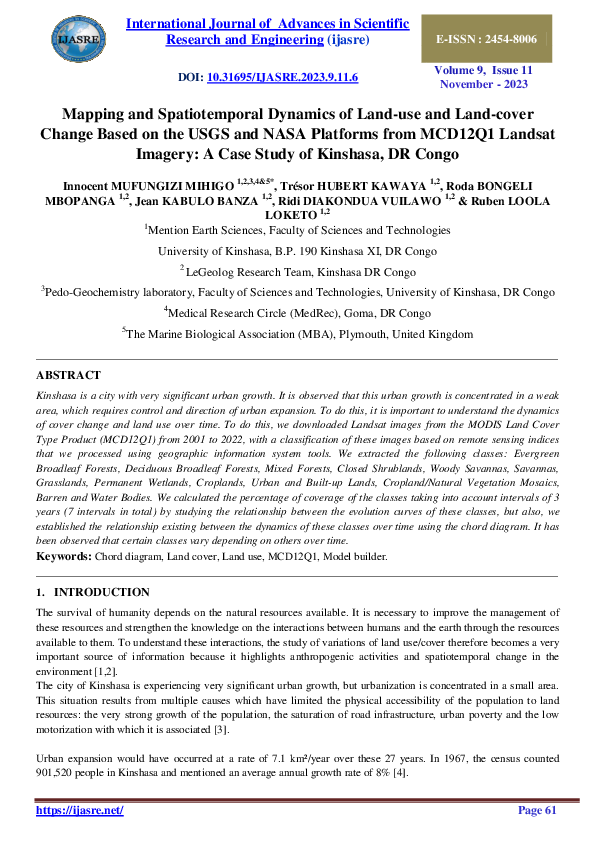 Pdf Mapping And Spatiotemporal Dynamics Of Land Use And Land Cover