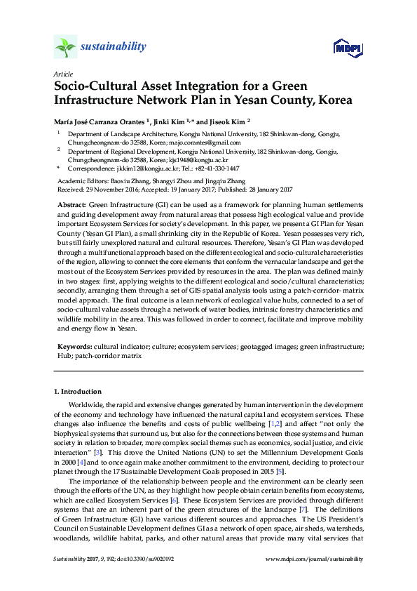 (PDF) Socio-Cultural Asset Integration for a Green Infrastructure ...