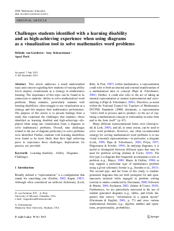 (PDF) Challenges students identified with a learning disability and as high-achieving experience ...