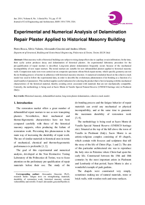 (PDF) Experimental and Numerical Analysis of Delamination Repair ...