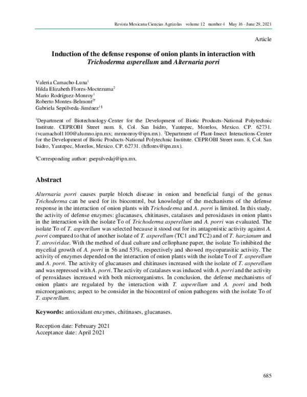 (PDF) Inducción de la respuesta de defensa de plantas de cebolla en la interacción con ...