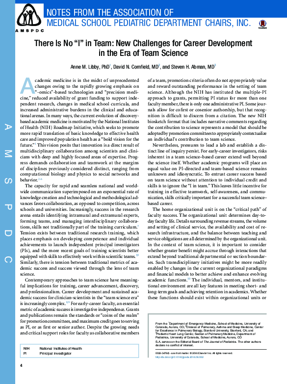 (PDF) There Is No “I” in Team: New Challenges for Career Development in ...