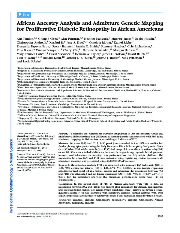 (PDF) African Ancestry Analysis and Admixture Genetic Mapping for ...