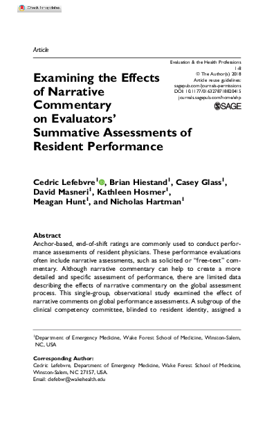 (PDF) Examining the Effects of Narrative Commentary on Evaluators ...